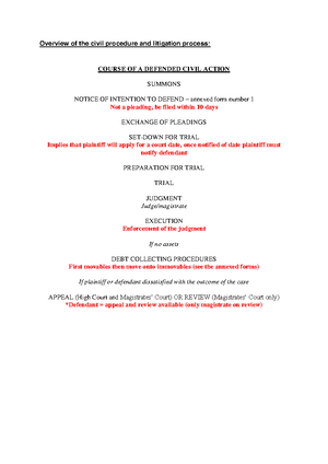 Chapter 10 - Summons - Detailed - Chapter 10: Summons, Particulars of ...