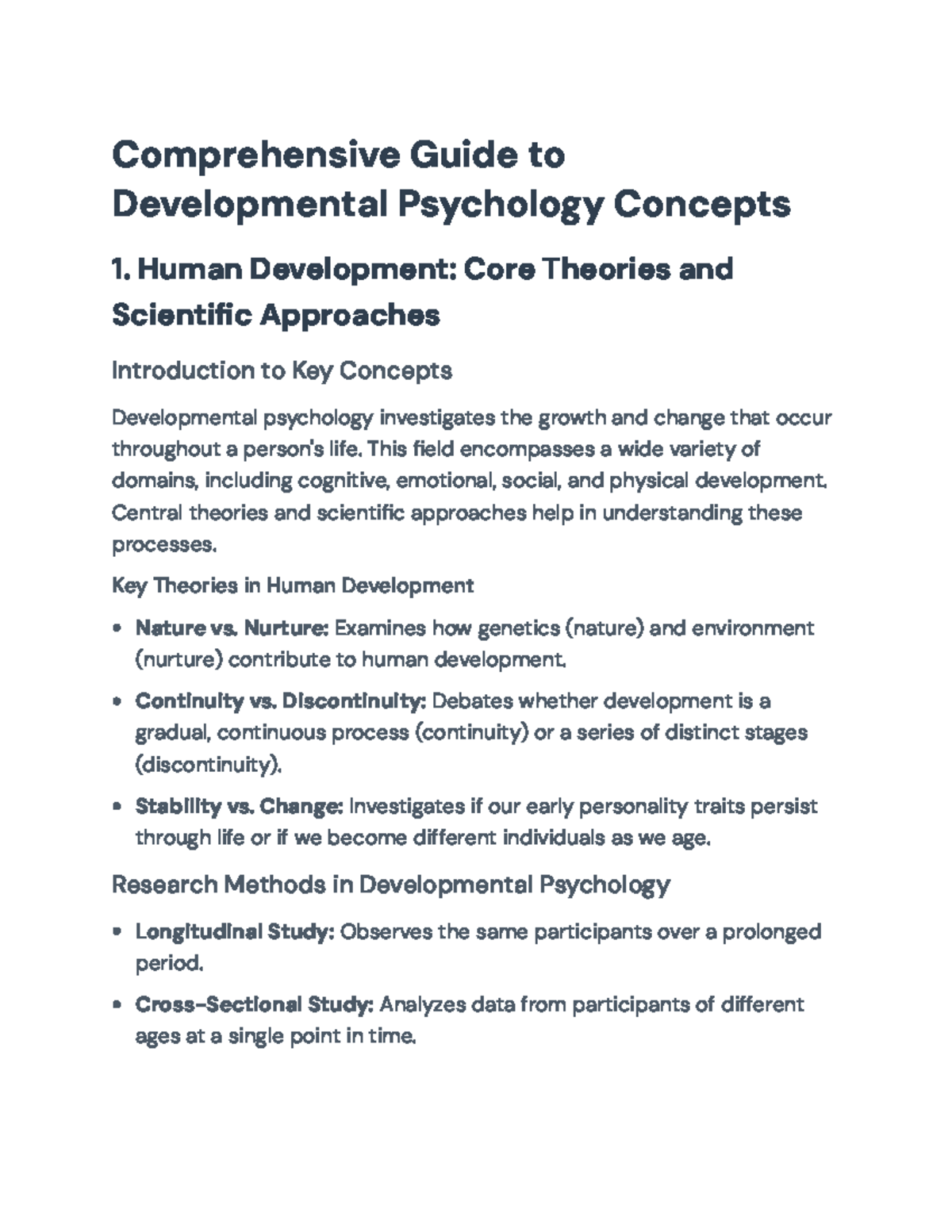 Developmental Psychology: Key Concepts and Theories Overview ...