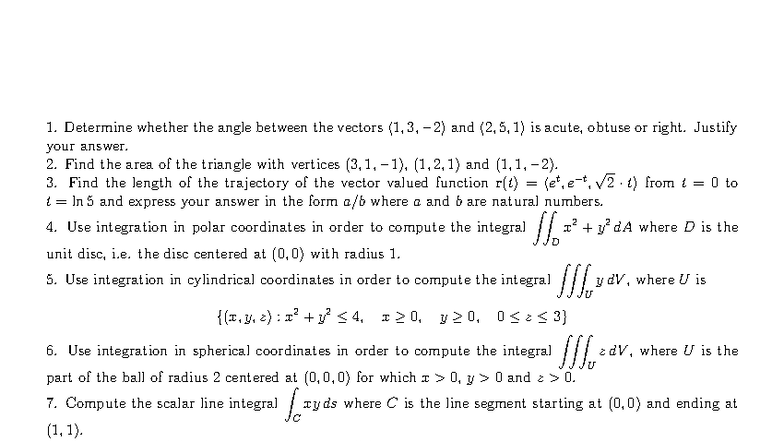 Final Exam Worksheet B: Vector Calculus Problems and Solutions - Studocu