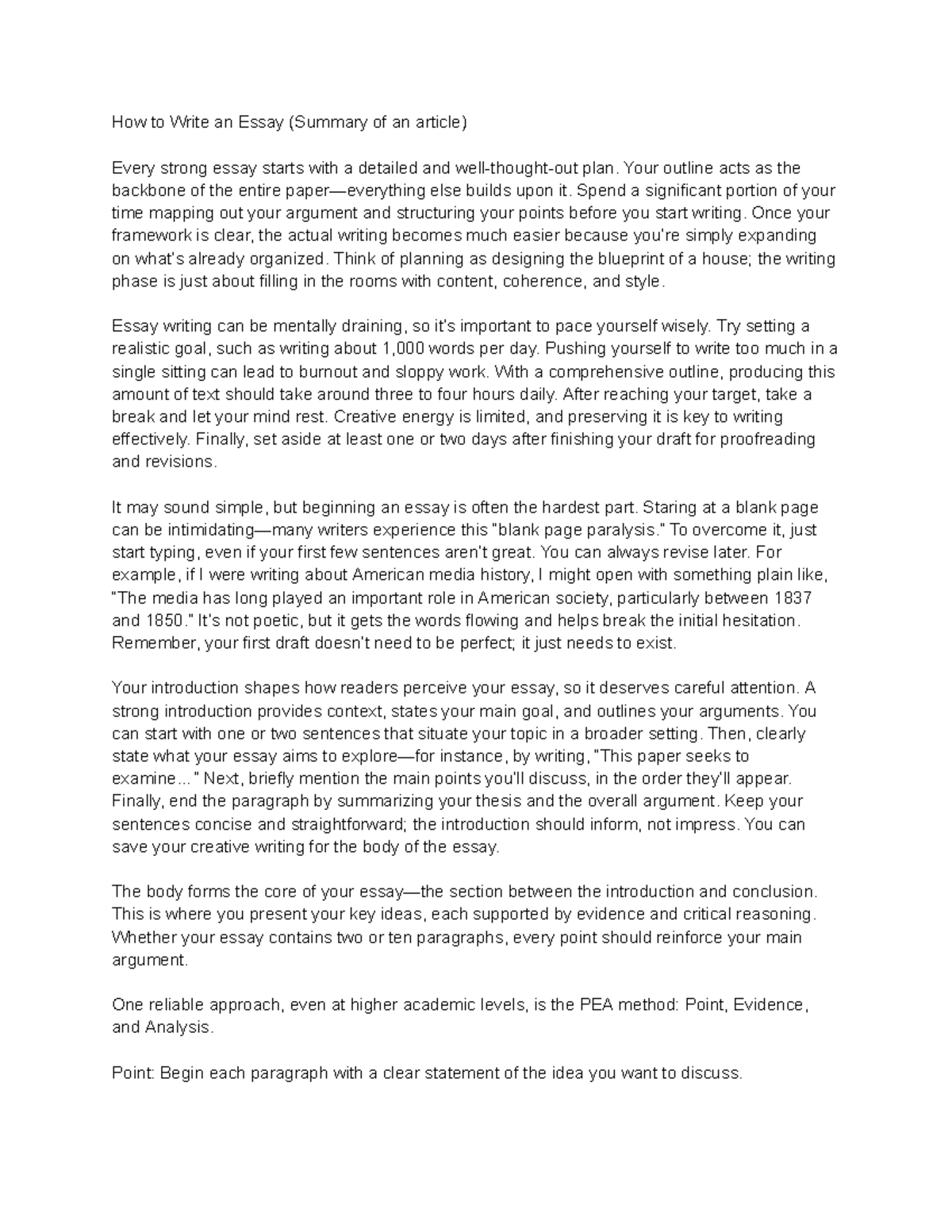 How to Write an Essay: Key Strategies and Tips for Success - Studocu