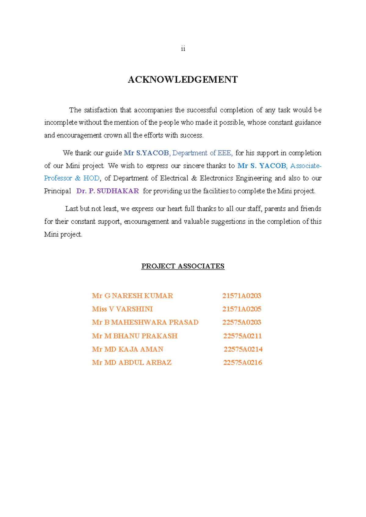 Acknowledgement - ii ACKNOWLEDGEMENT The satisfaction that accompanies ...