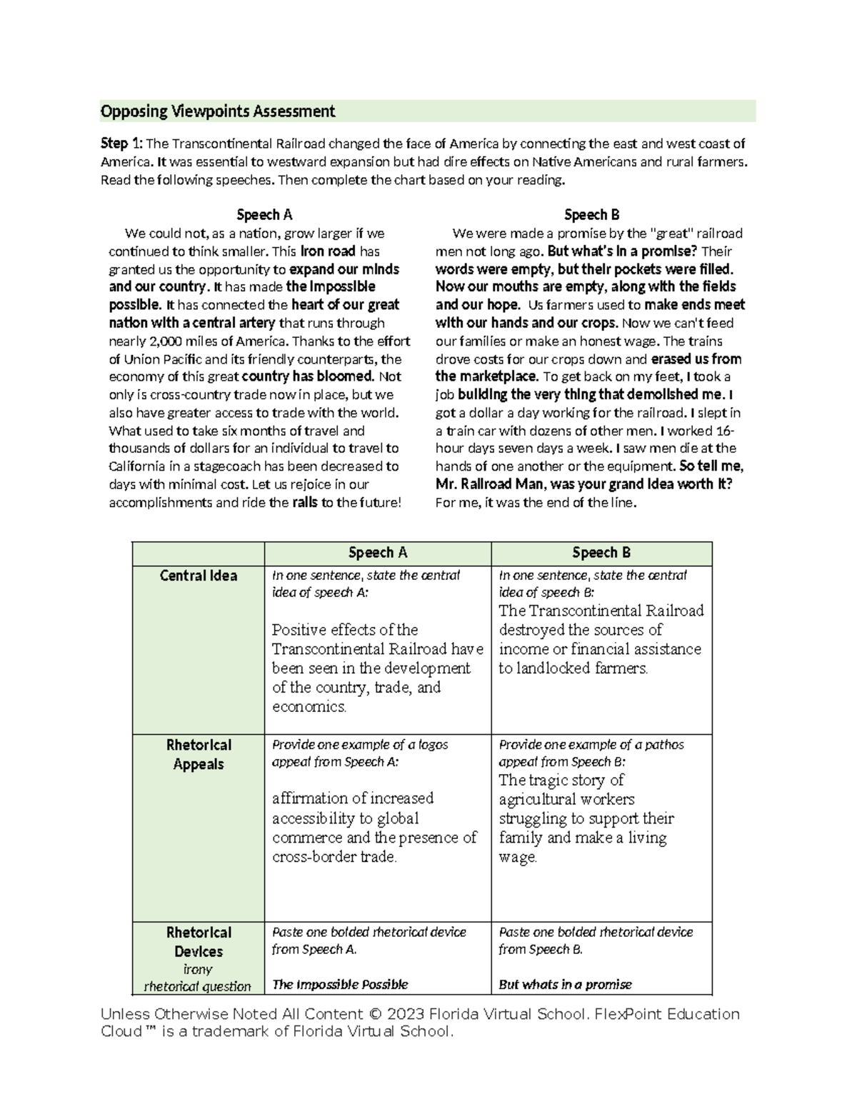 02.05: Opposing Viewpoints on the Transcontinental Railroad - Studocu