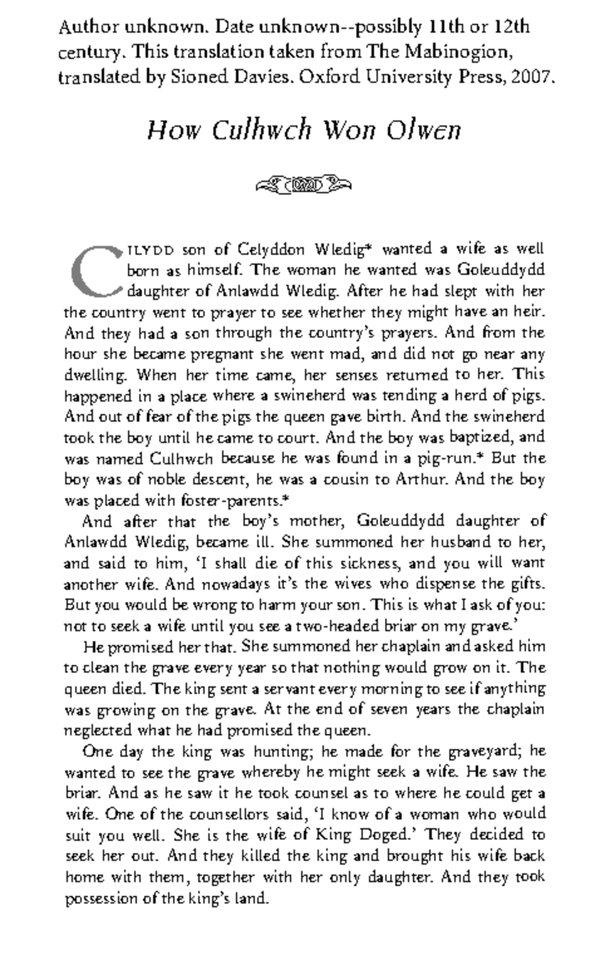 Culhwch's Quest for Olwen: Navigating the Challenges of Welsh Myth ...