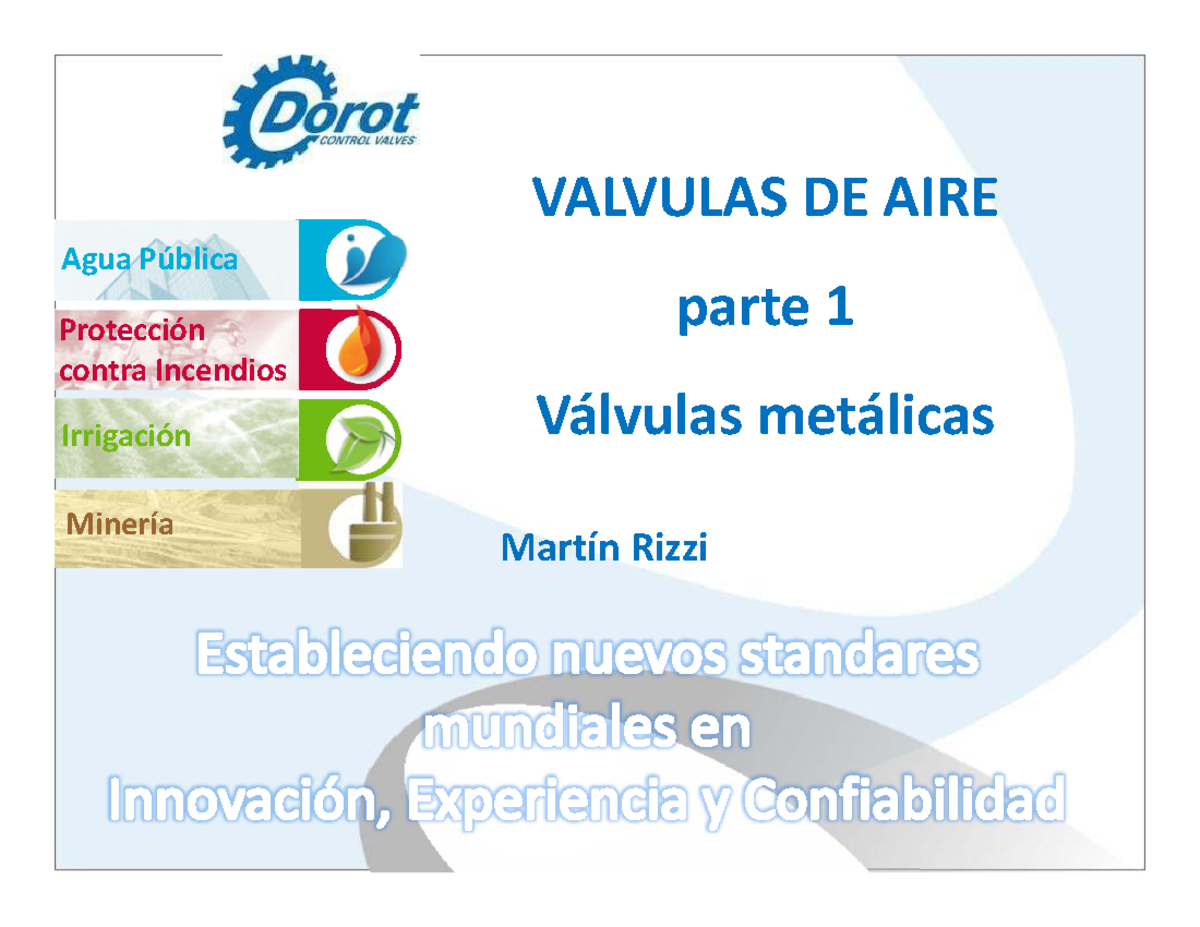 VALVULAS DE AIRE Y VACÍO EN CONDUCCIONES - PARTE 1 - Studocu