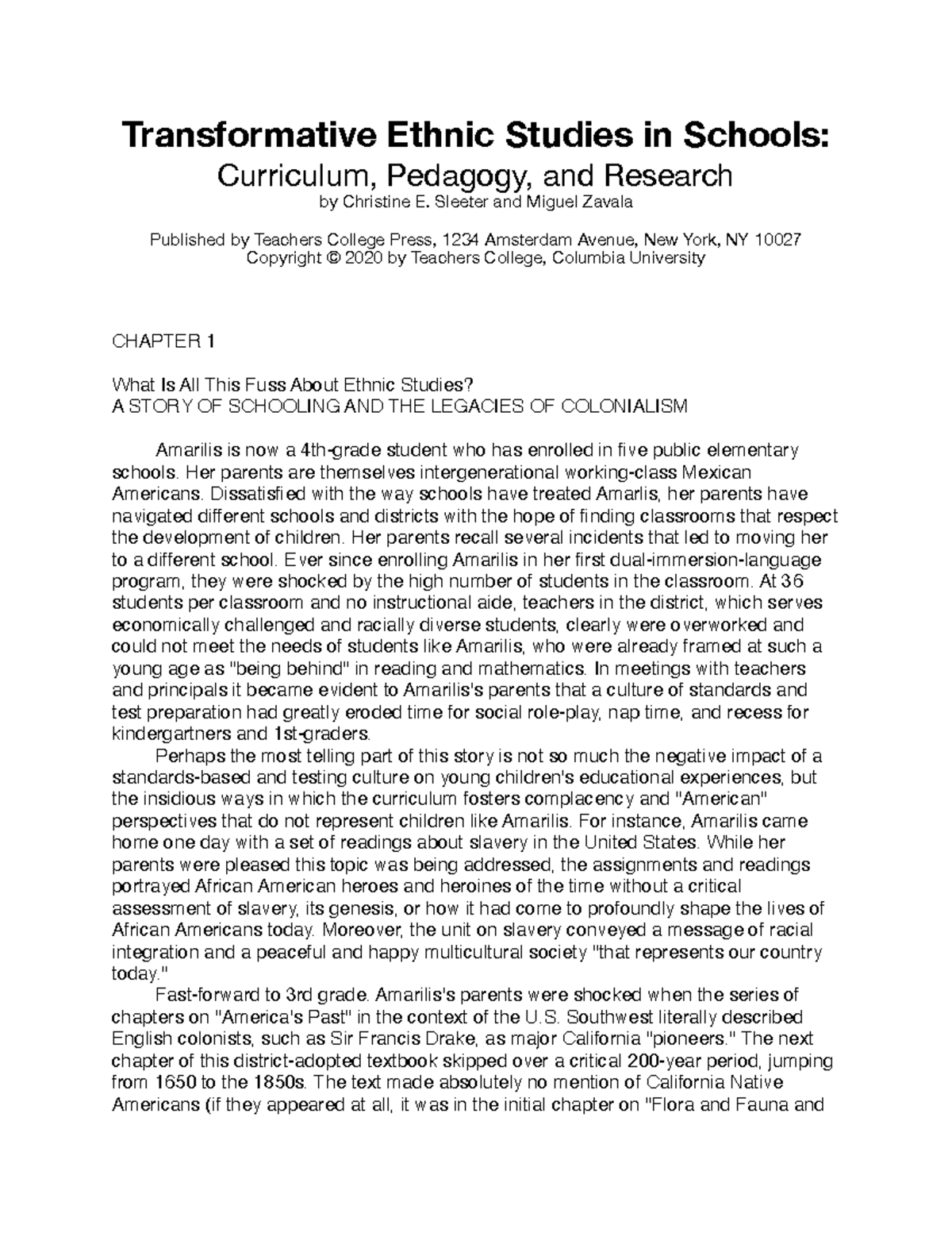 Transformative Ethnic Studies in Schools: Pedagogy & Curriculum ...