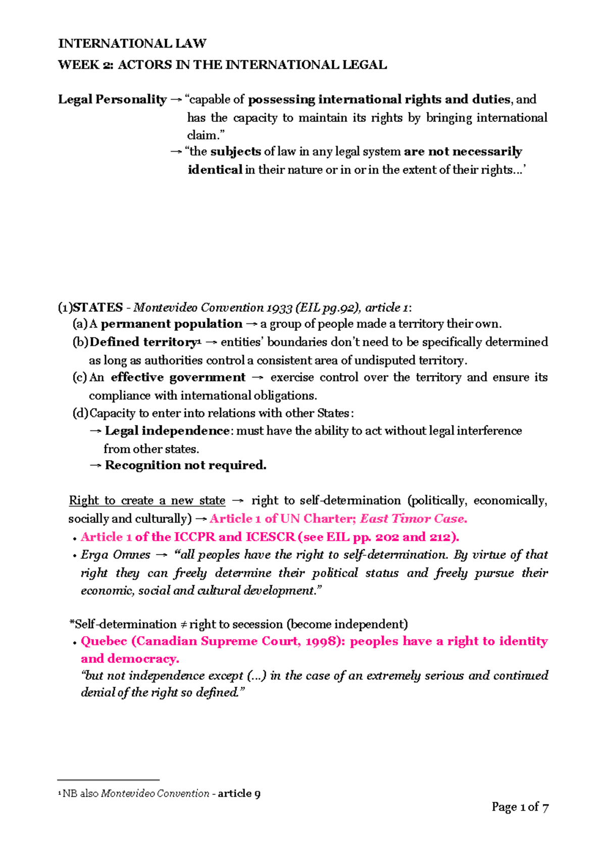 WEEK 2 - Key Actors in International Law and Human Rights Framework ...