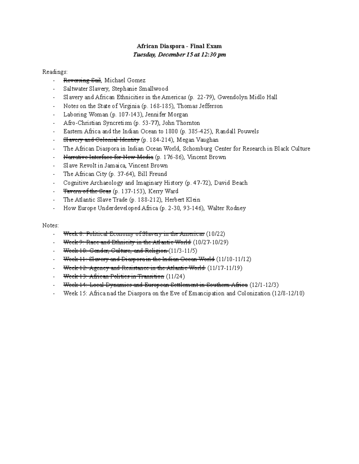 African Diaspora - Final Exam Study Guide (AD 400) - Studocu
