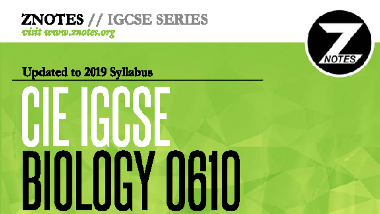 CIE IGCSE Biology 0610 Alternative Practical Notes (Paper 6) - Studocu