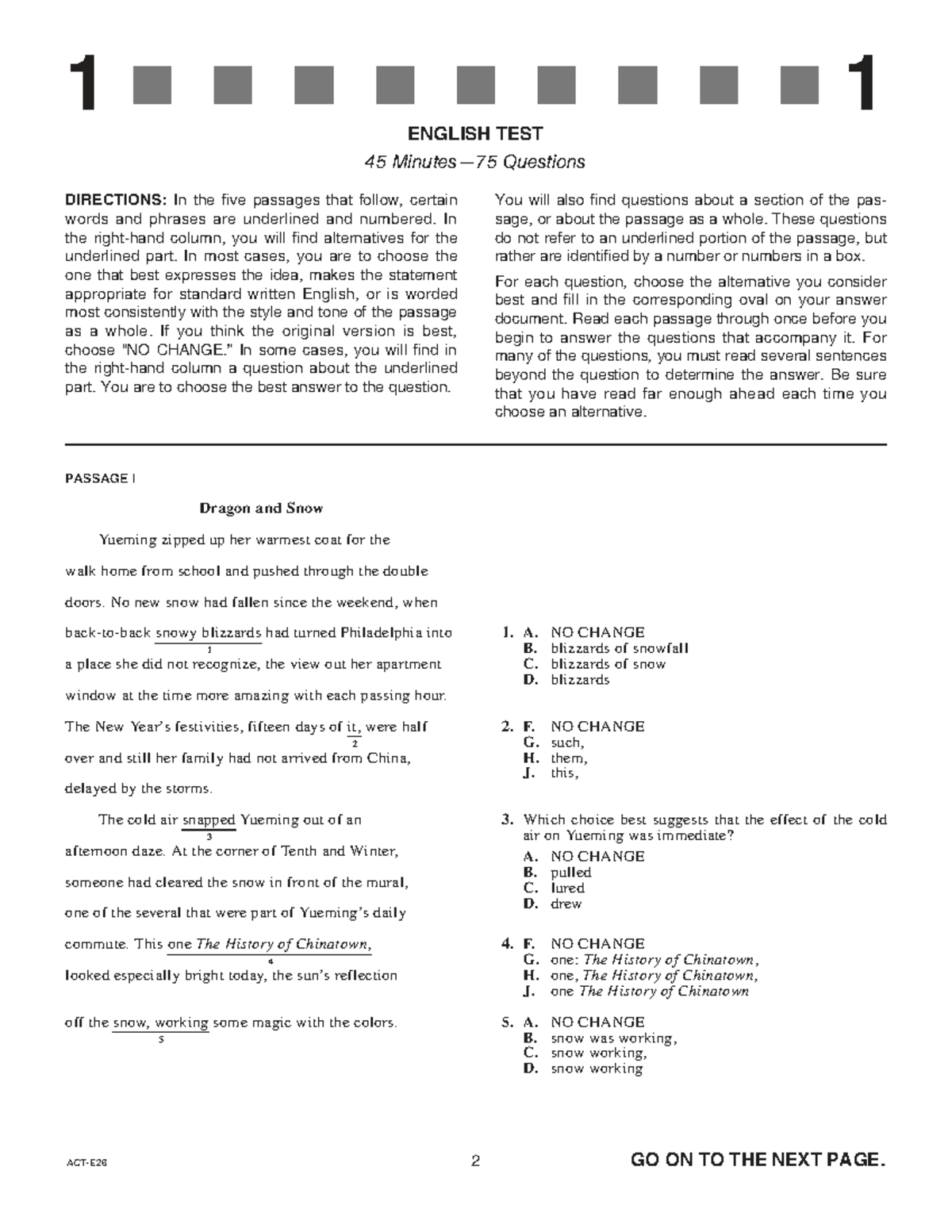 ACT English Test 2022-2026: Comprehensive Practice Questions - Studocu