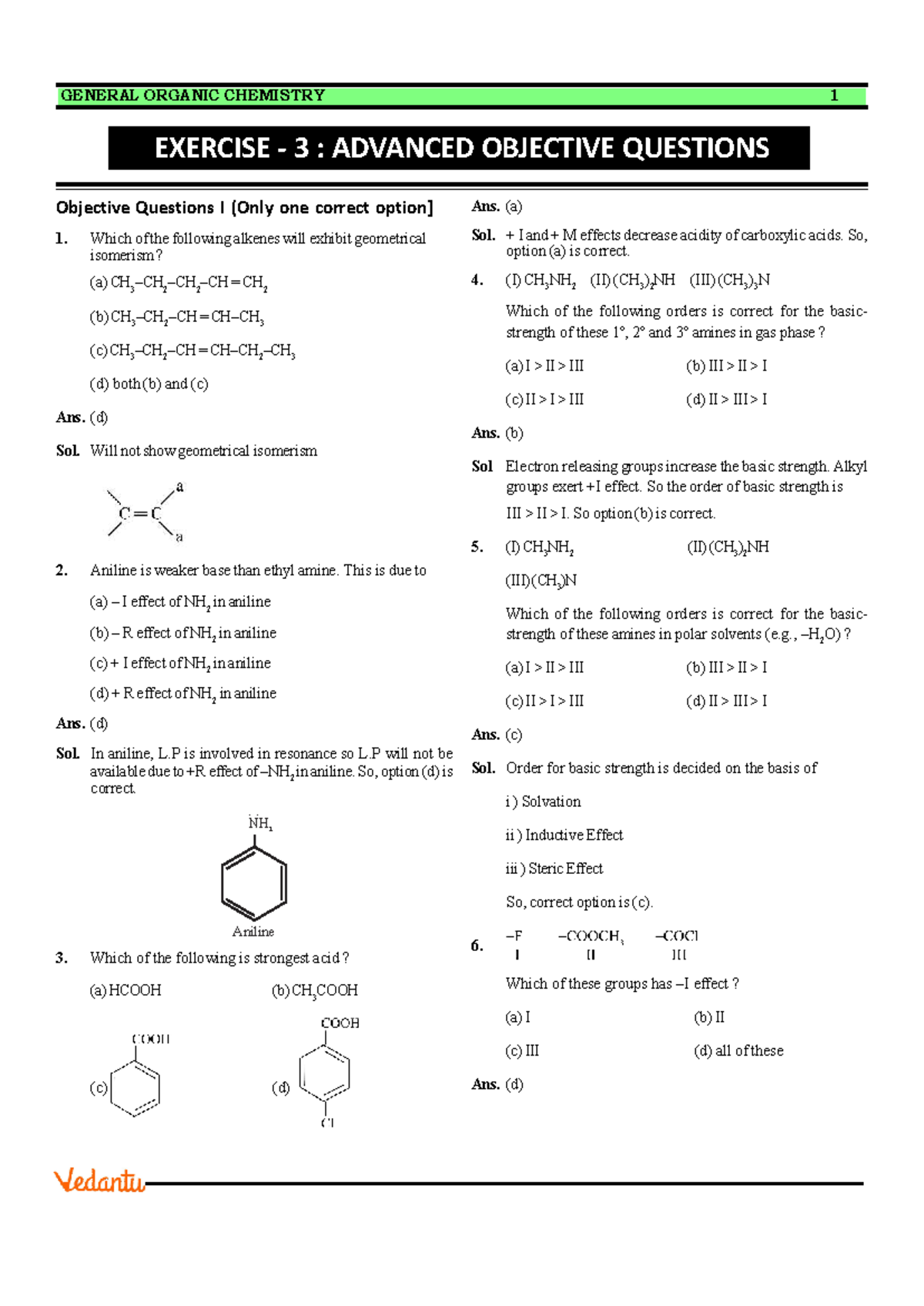 General Organic Chemistry EX-3: Advanced Objective Questions - Studocu