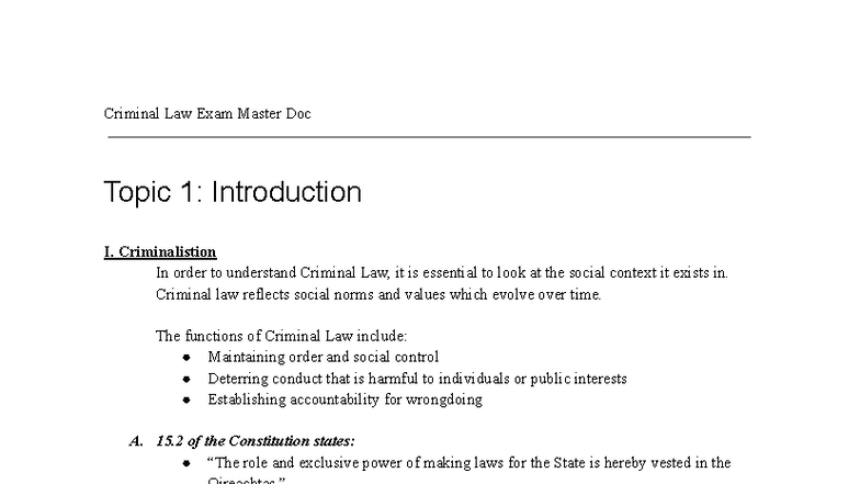 Criminal Law Exam Study Guide: Key Concepts & Case Summaries - Studocu