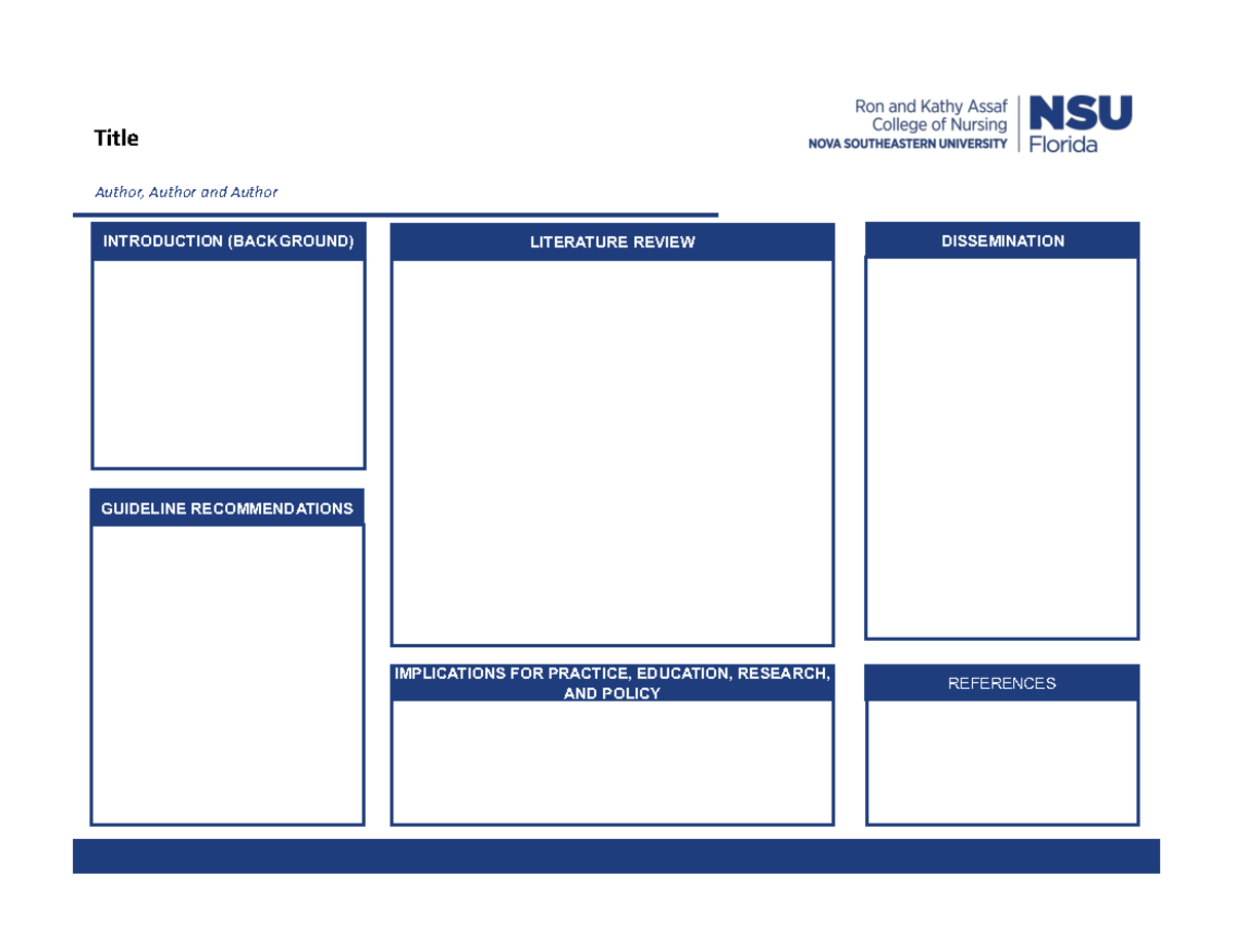 ACON Research Poster Template - NUR 3130 - Title INTRODUCTION ...
