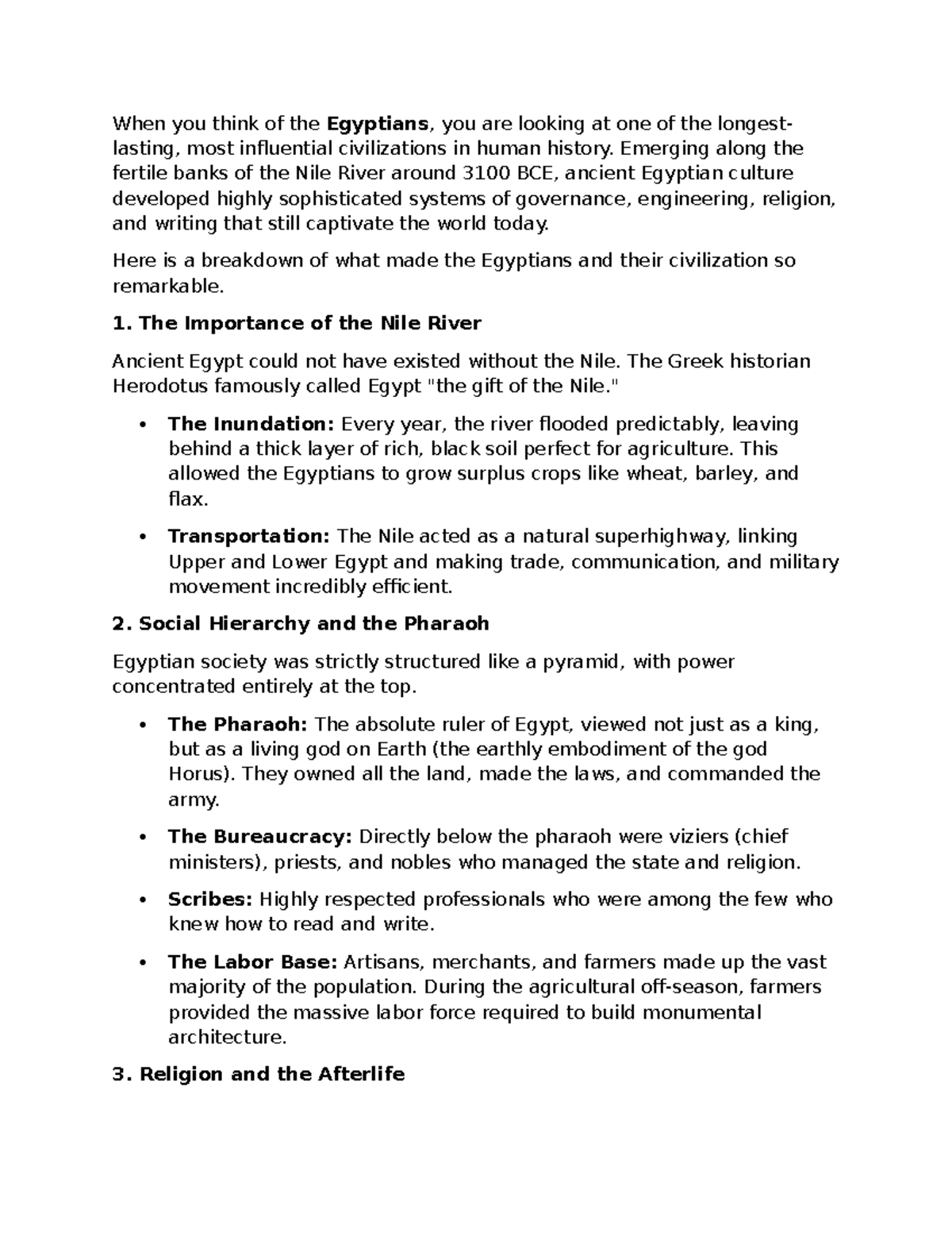 The Egyptians in Our History: A Study of Their Civilization - Studocu