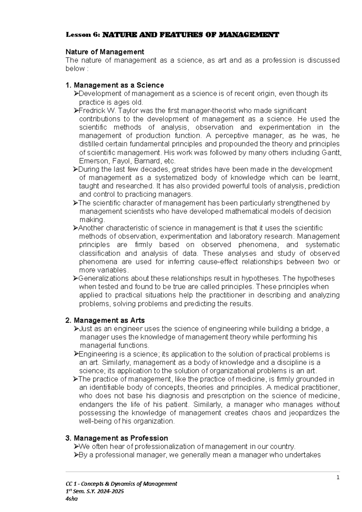 CC 1-Module 1-Lesson 6 - Lecture notes - CC 1 - Concepts & Dynamics of ...