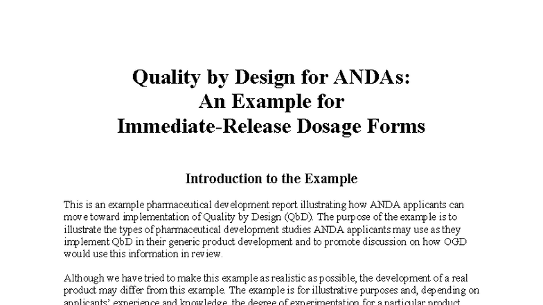 Quality by Design (QbD) for ANDAs: Development of Generic Acetriptan IR ...