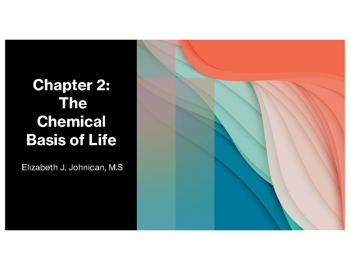 Chapter 2: The Chemical Basis of Life - Studocu