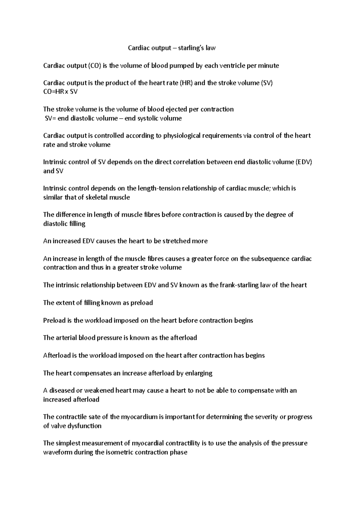 11 Cardiac output – starling’s law - Cardiac output – starling’s law ...