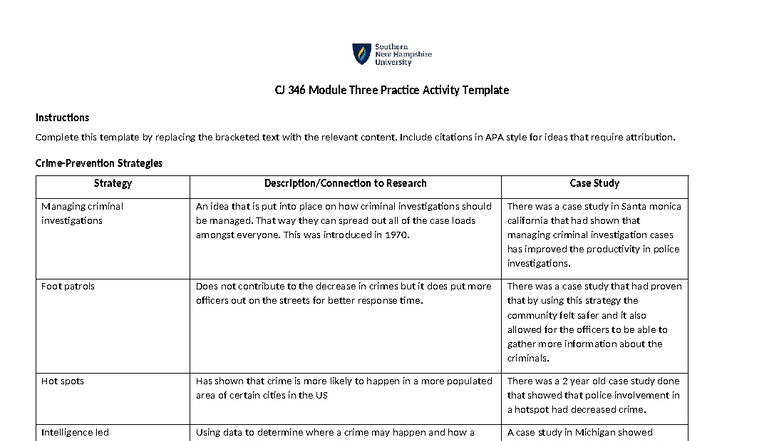 CJ 346 Module Three Practice Activity Template (3) - CJ 346 Module ...
