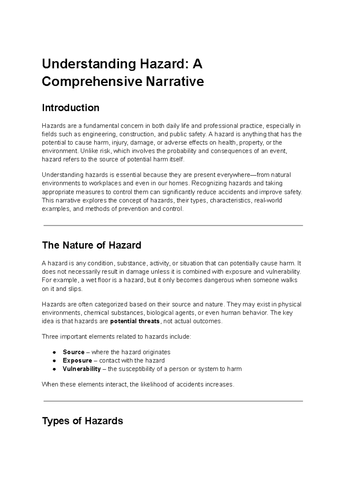 Understanding Hazards: A Comprehensive Overview for Safety Management ...