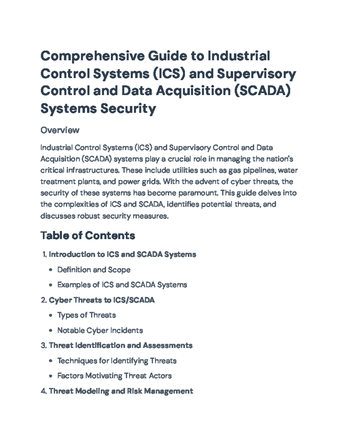 Comprehensive Security Guide for ICS/SCADA Systems (ICS 101 ...