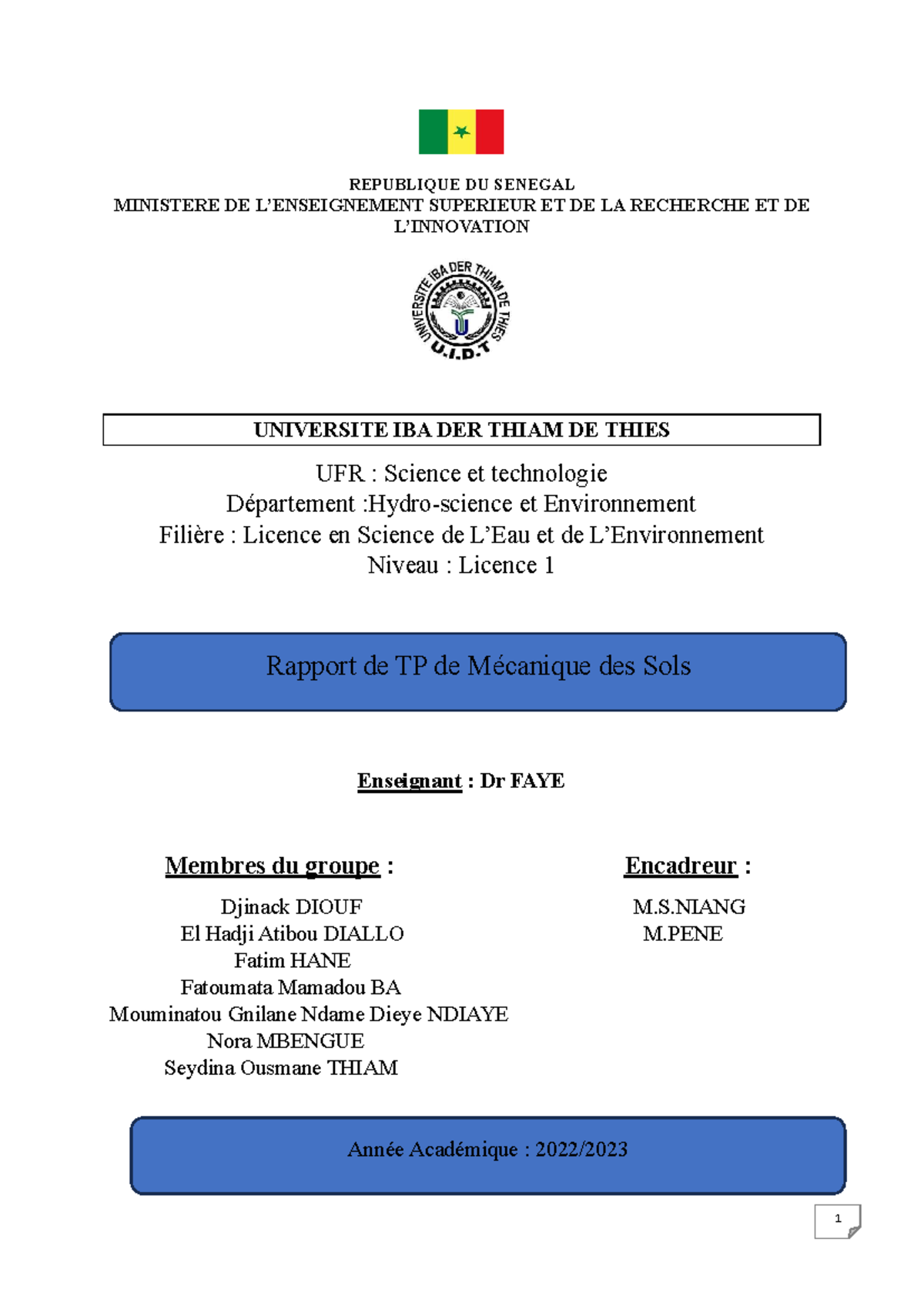 Rapport TP Mécanique des Sols - Essais Proctor et Limites d'Atterberg ...