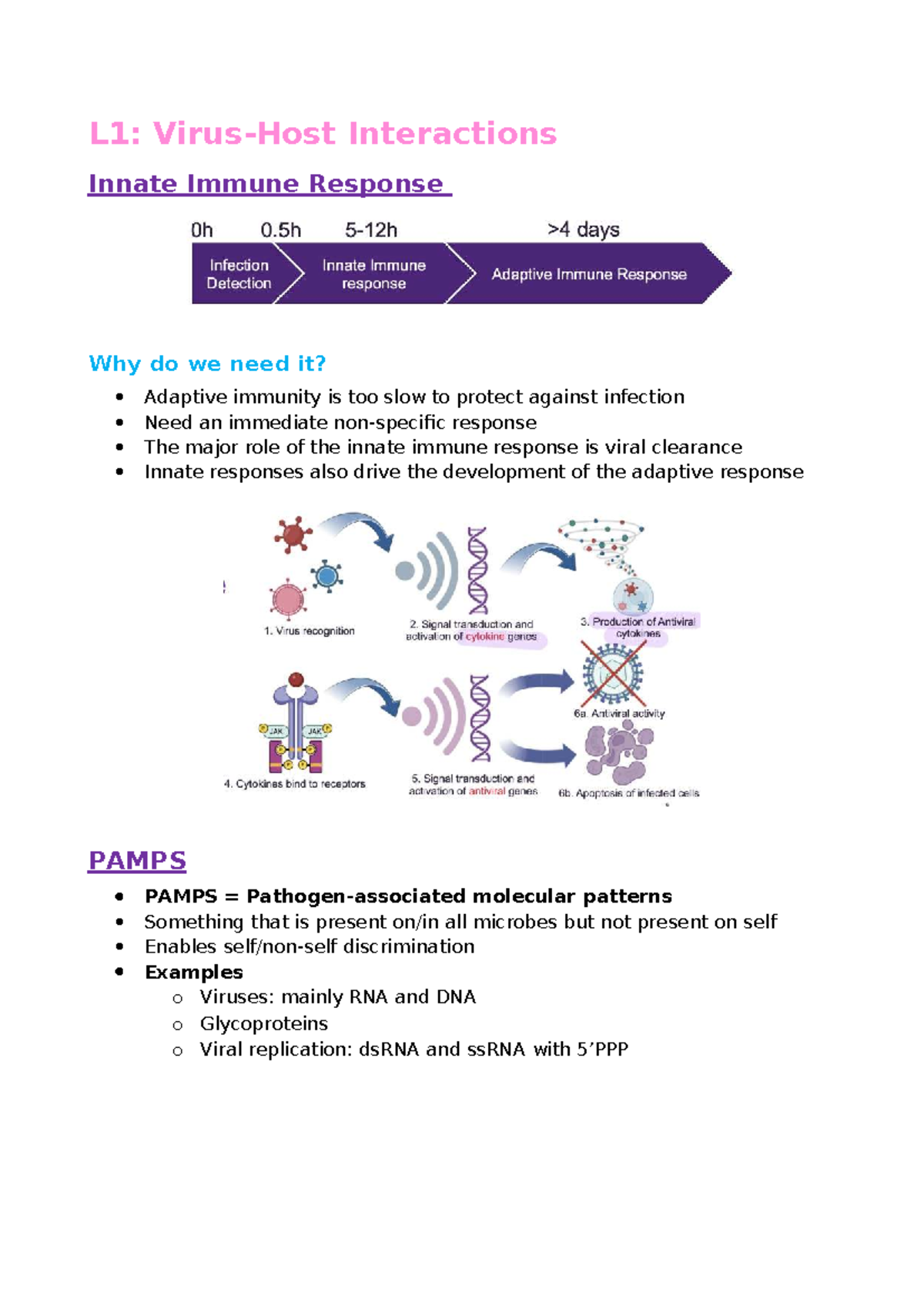 Viro Mod 4 - Innate Immune Response and Systems Biology Notes - Studocu