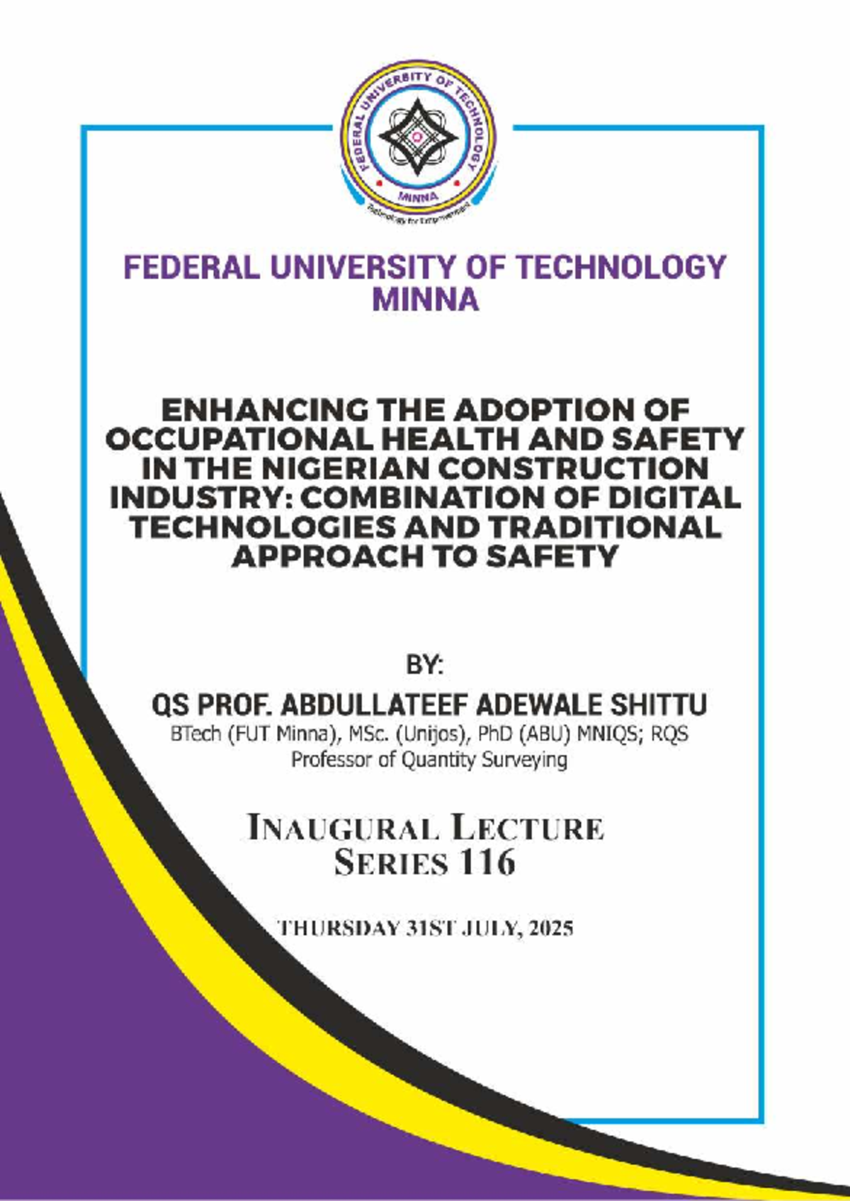 QS 116: Enhancing Occupational Health & Safety in Nigeria's ...