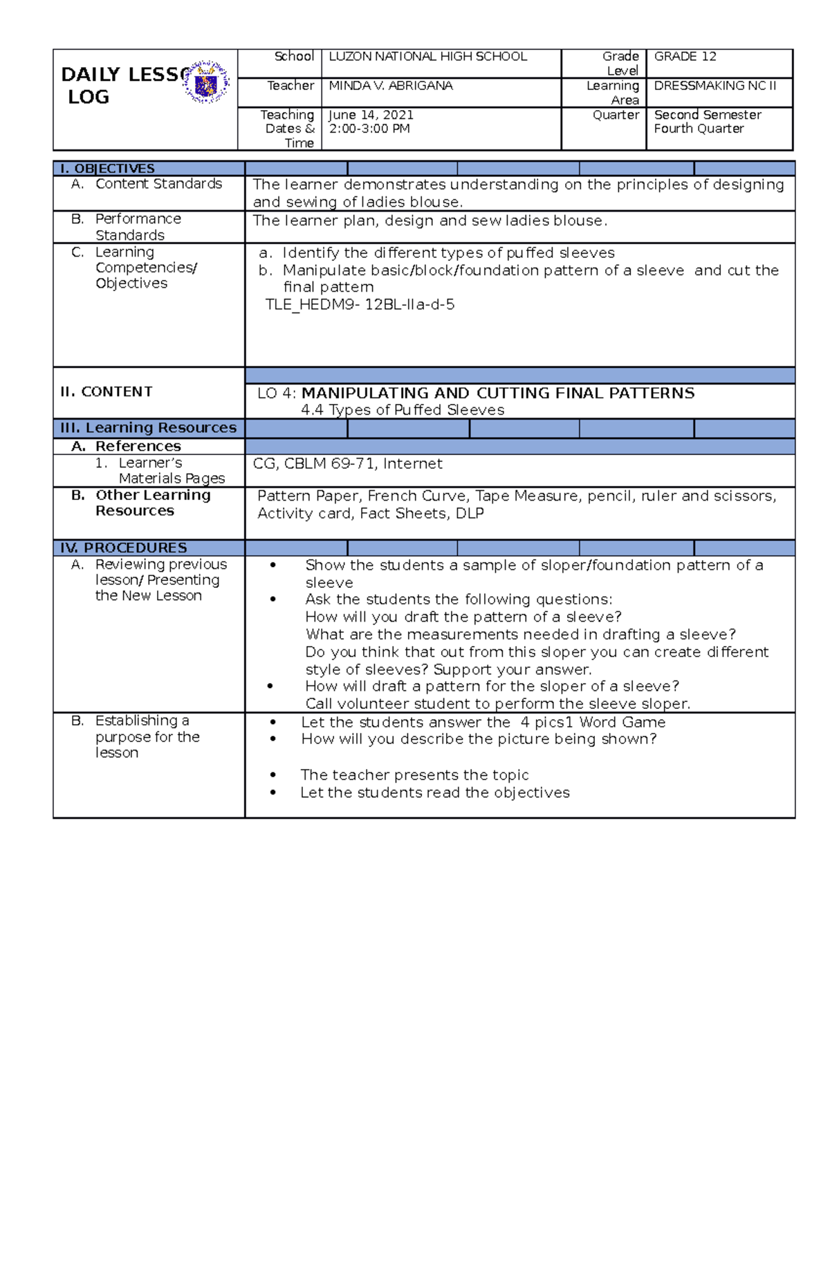 DLL - Types and Techniques of Puffed Sleeves in Dressmaking - Studocu
