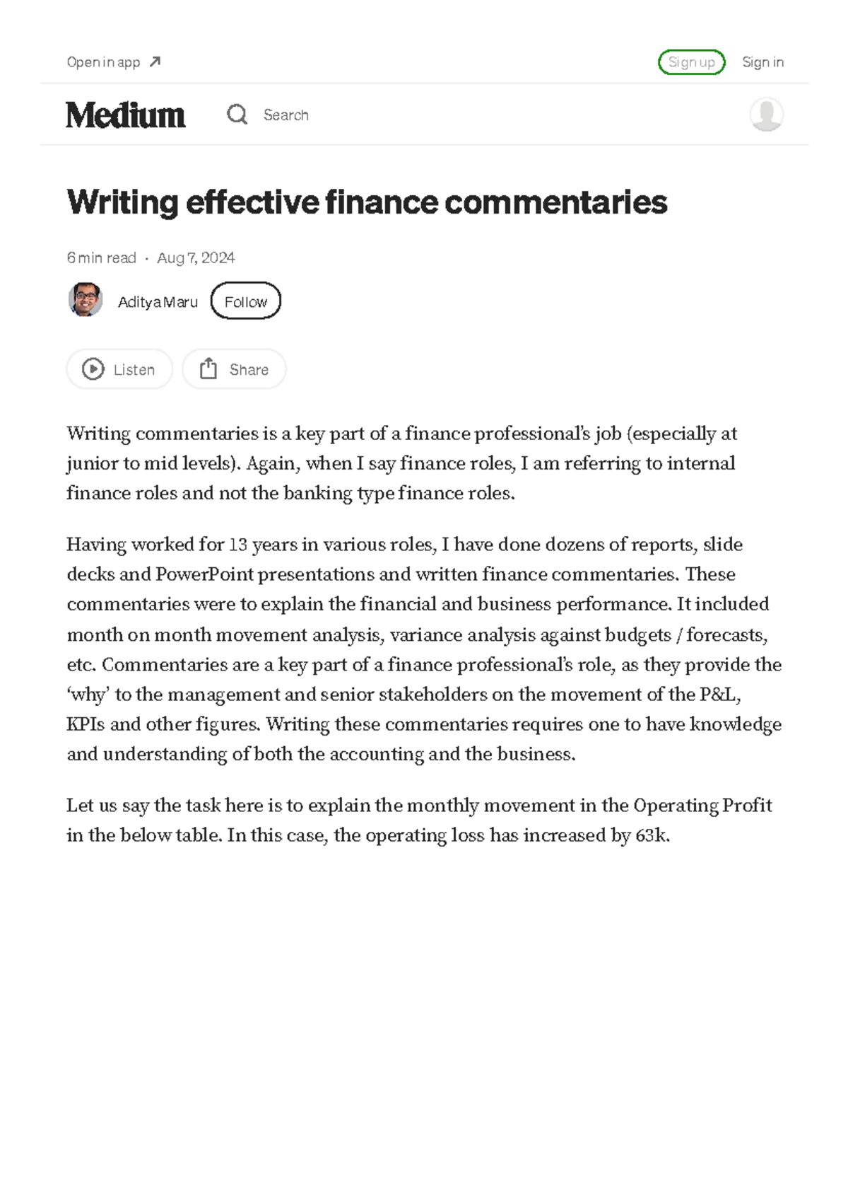 Effective Finance Commentaries: Key Insights and Best Practices - Studocu
