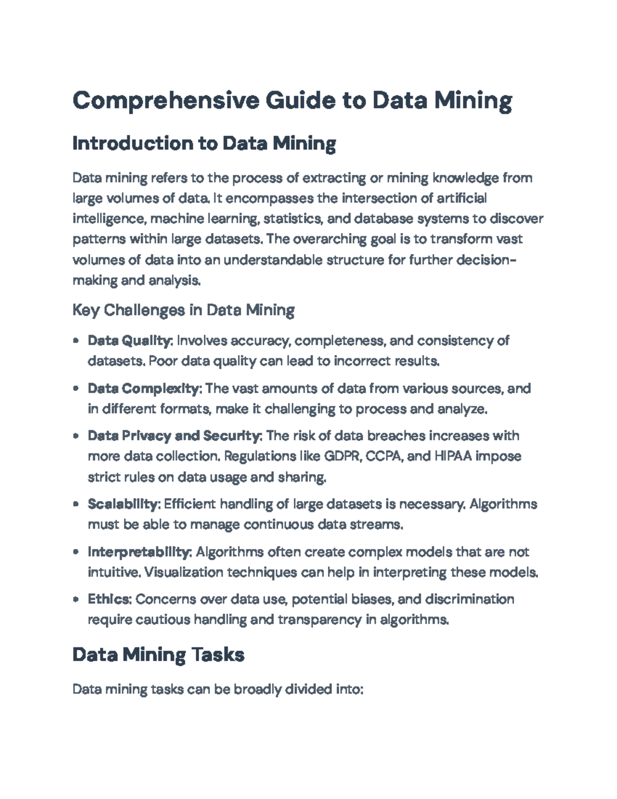 Comprehensive Guide to Data Mining Techniques and Challenges - Comprehensive Guide to Data ...