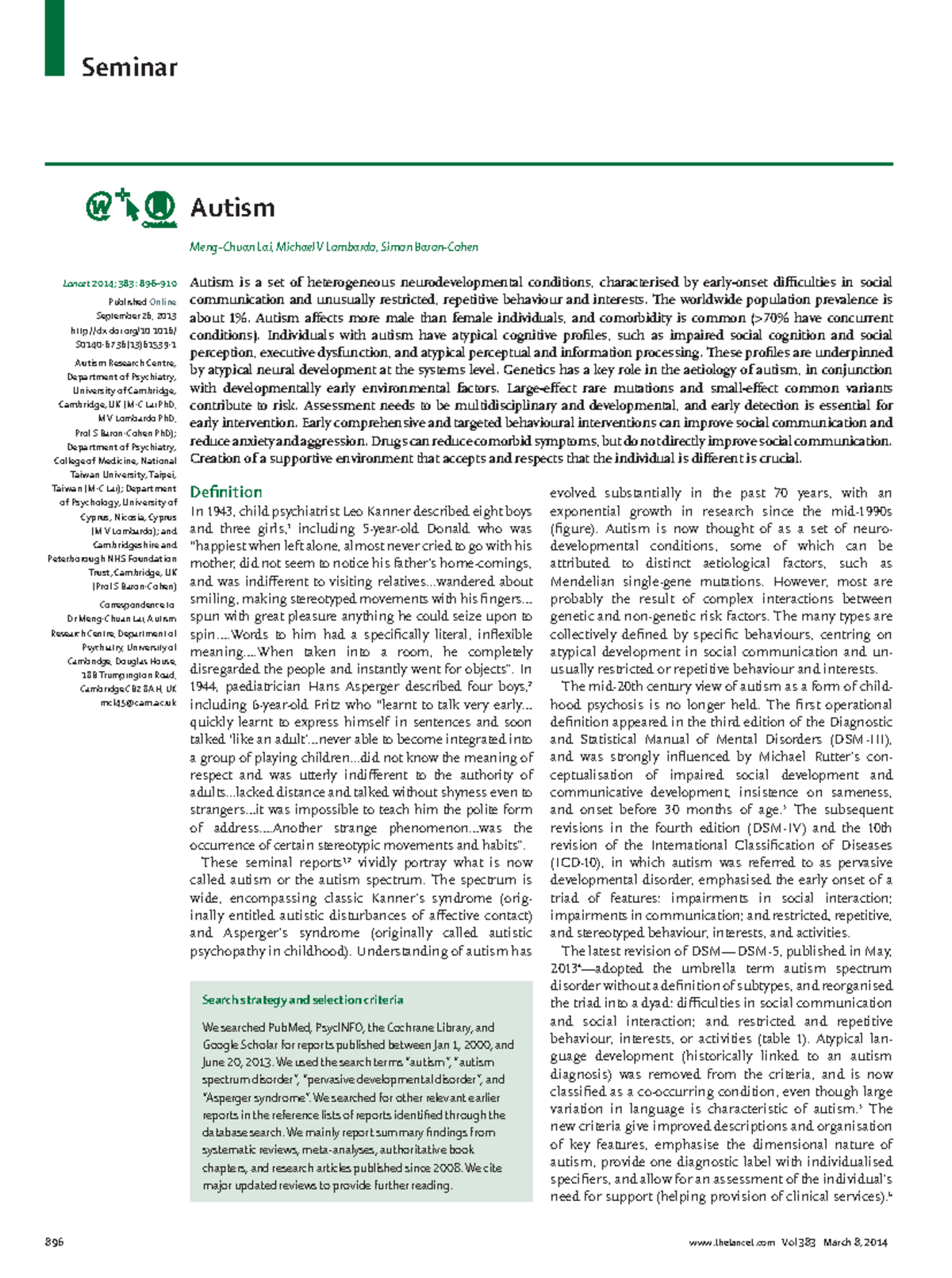 Guidelines for Non-Medical Interventions for Children with Autism (ASD ...