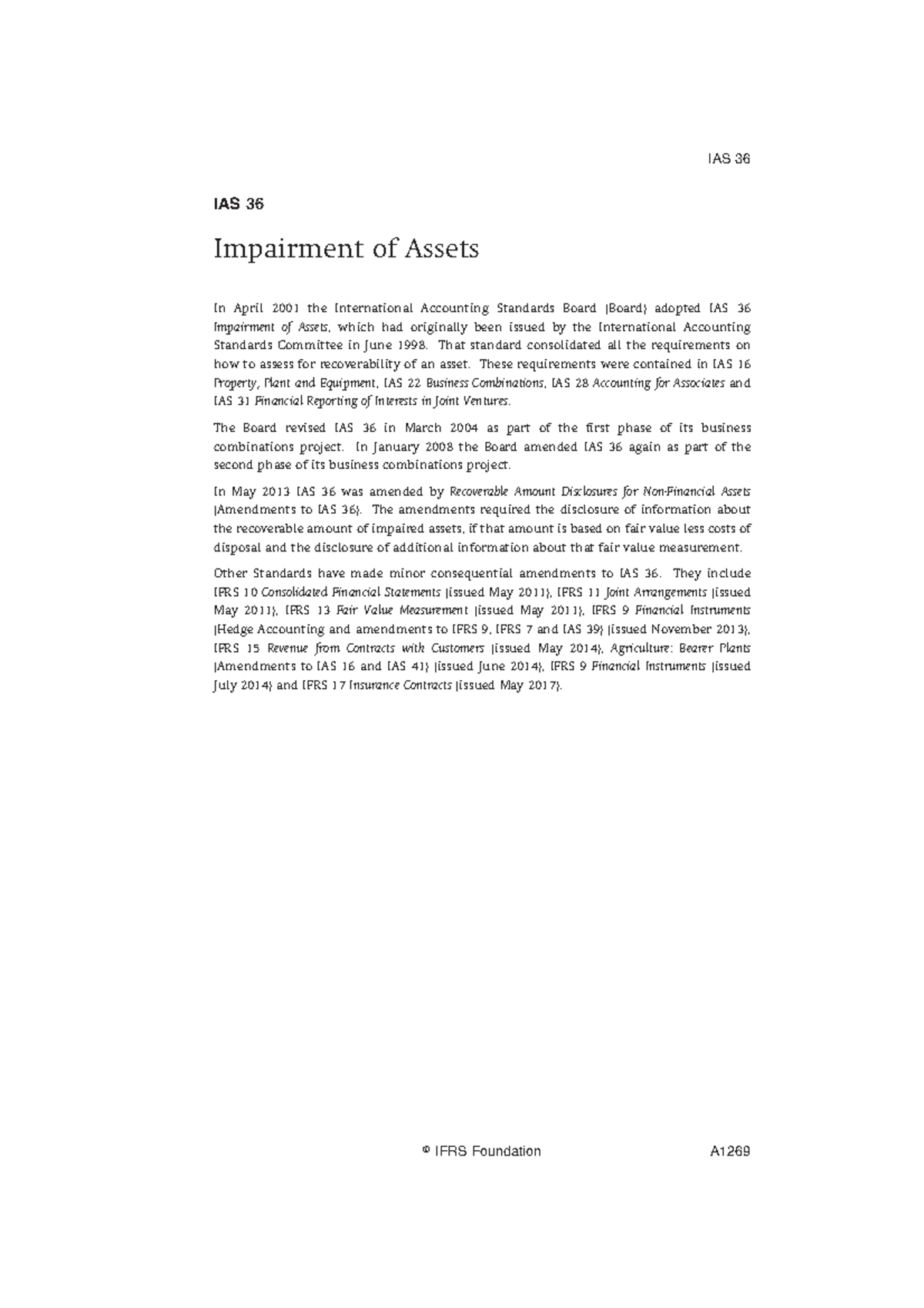 IAS 36: Comprehensive Overview of Impairment of Assets - Studocu