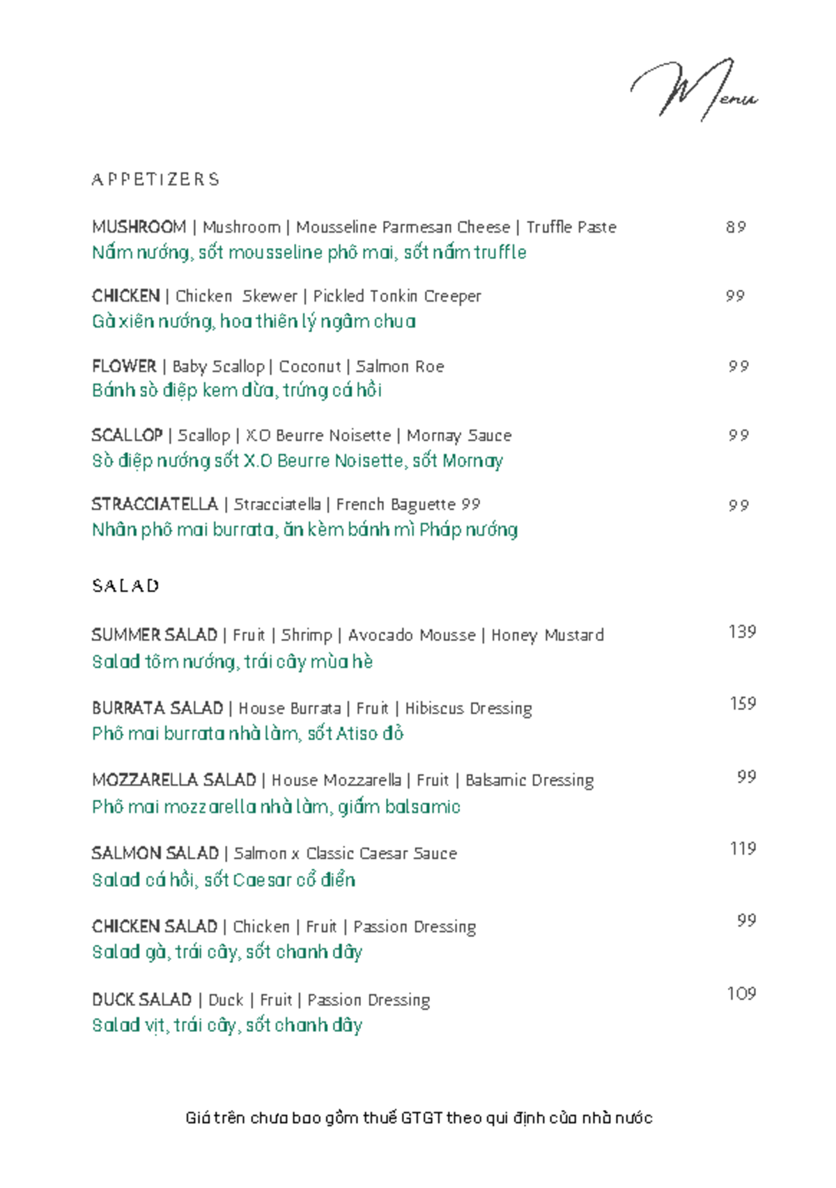 Menu Hè Des - School: Appetizers, Main Courses, Desserts & Drinks - Studocu