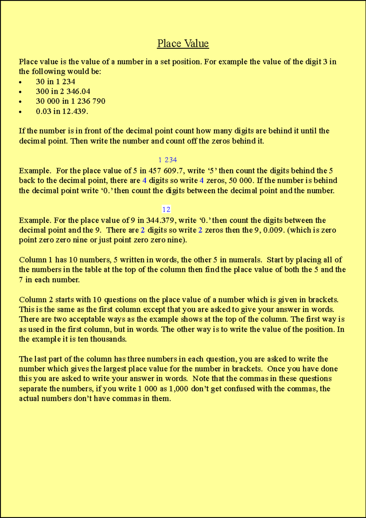 Understanding Place Value: Key Concepts and Examples - Studocu