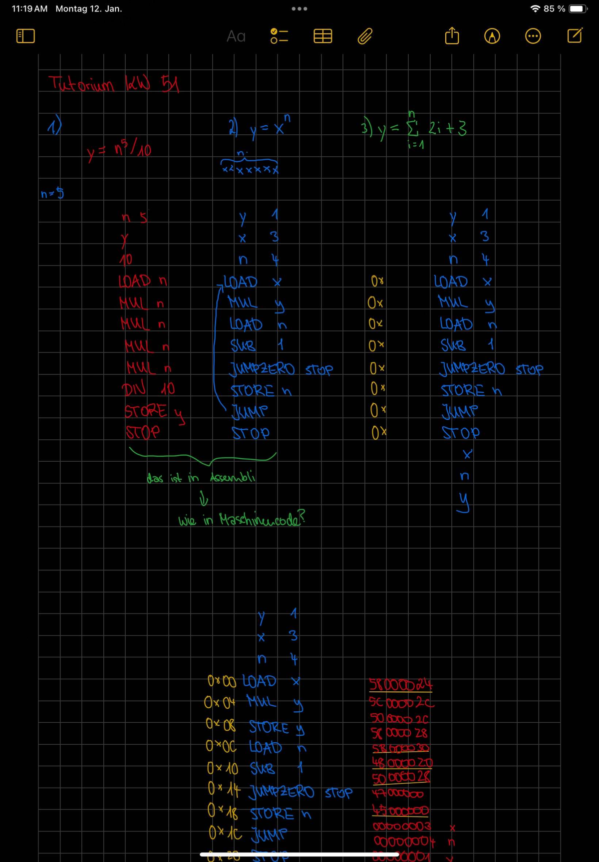 Tutorium - Wintersemester: Assembler & Machine Code Concepts - Studocu