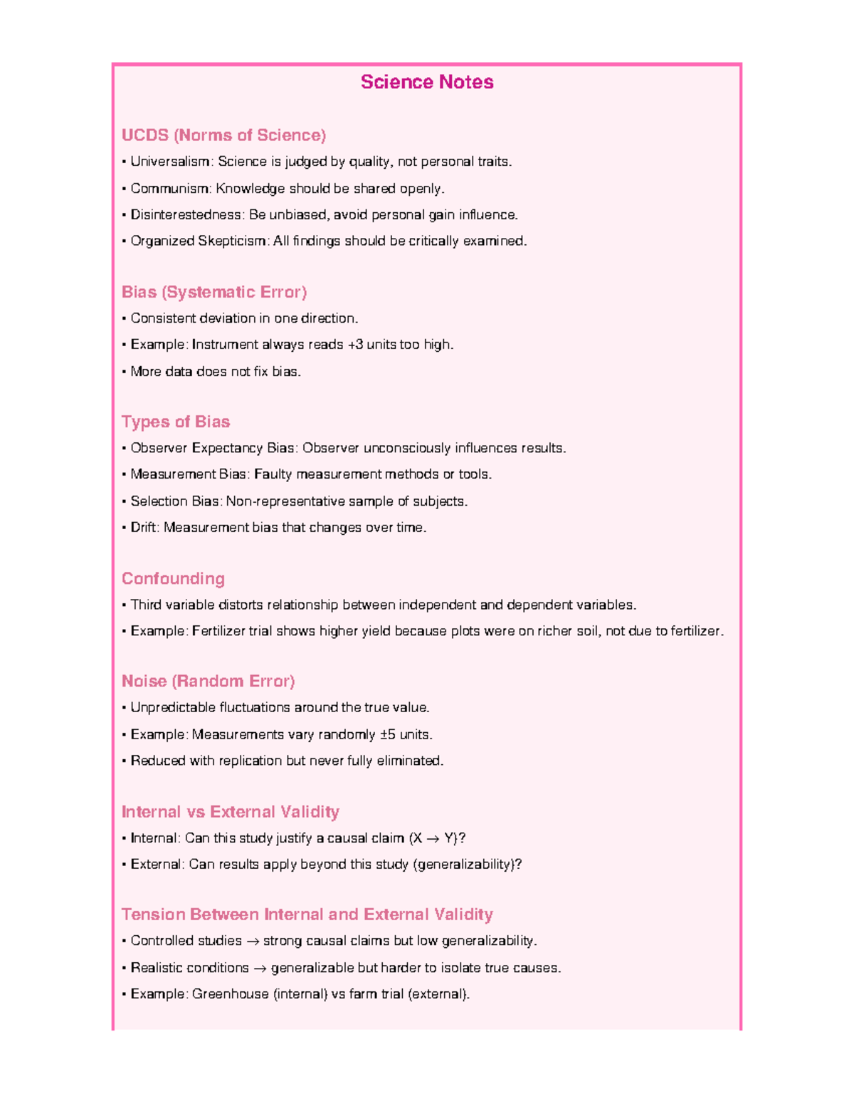 Agr 3450 Quiz 1 Review: Norms of Science & Bias Explained - Studocu