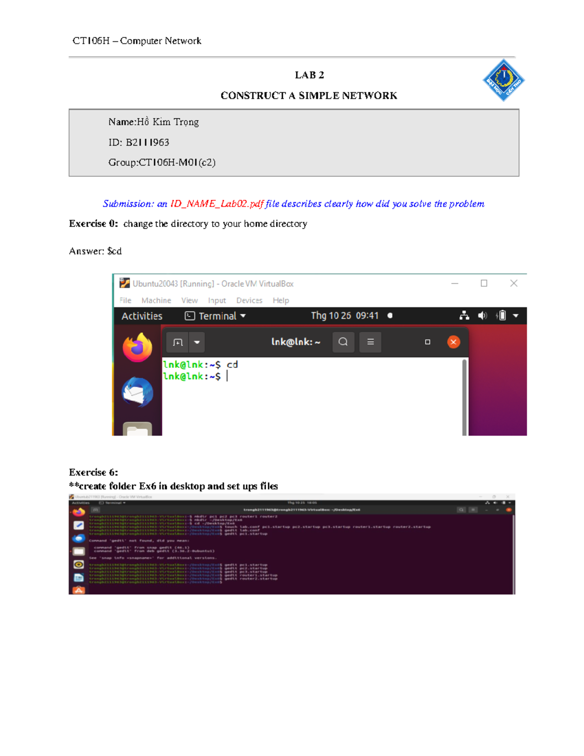 Ct106hab2 - Lab 2: Building a Basic Network Configuration - Studocu