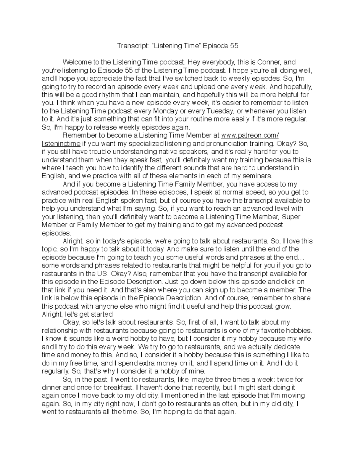 Listening Time Episode 55: Insights on Dining Out and Tipping - Studocu