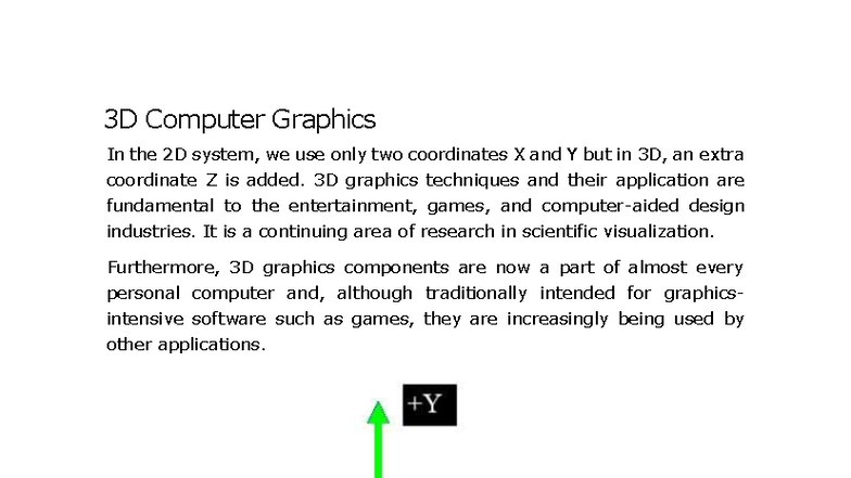 3D Computer Graphics: Techniques & Transformations - HVH - Studocu