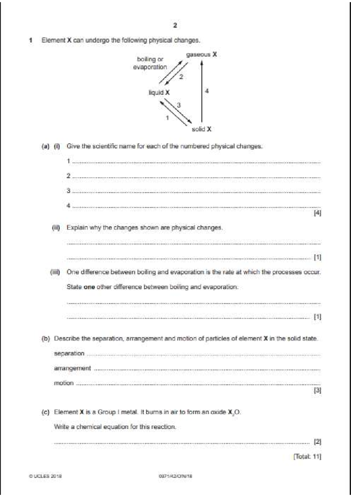 Chemistry TEST1 QP - WIN: Physical Changes & Ionic Compounds - Studocu