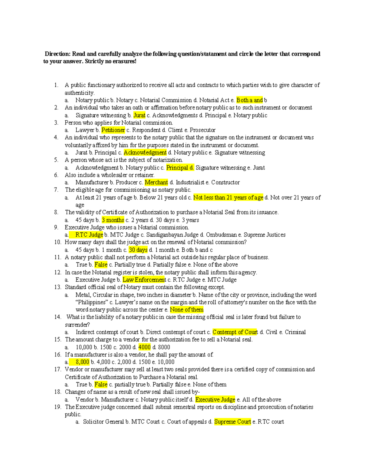 Notary Public Exam - Questions and Answers Guide - Studocu