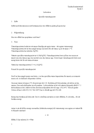 Fysik 1 lab 2 - Laboration 2 - Rörelsemängdens bevarande Kurs: Fysik 1a ...