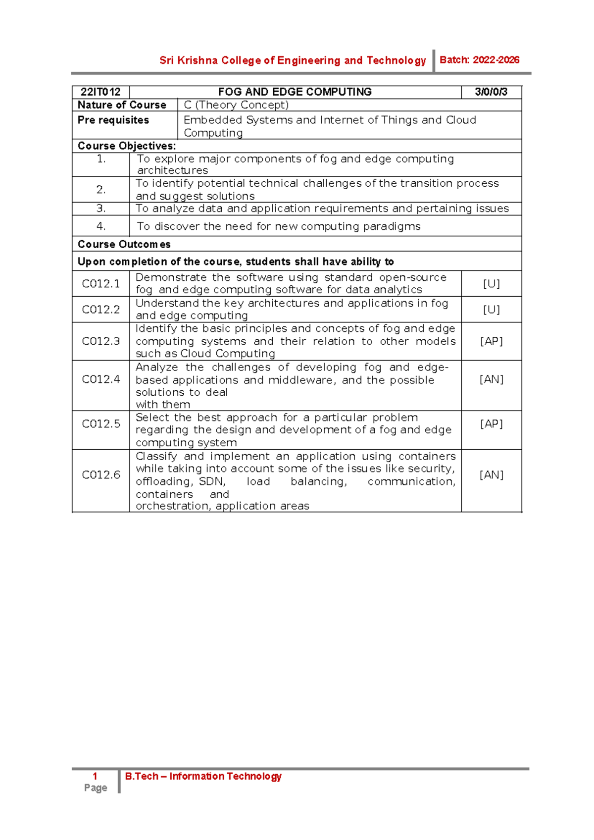 Fog and Edge Computing - Lecture Notes 22IT012 - Studocu
