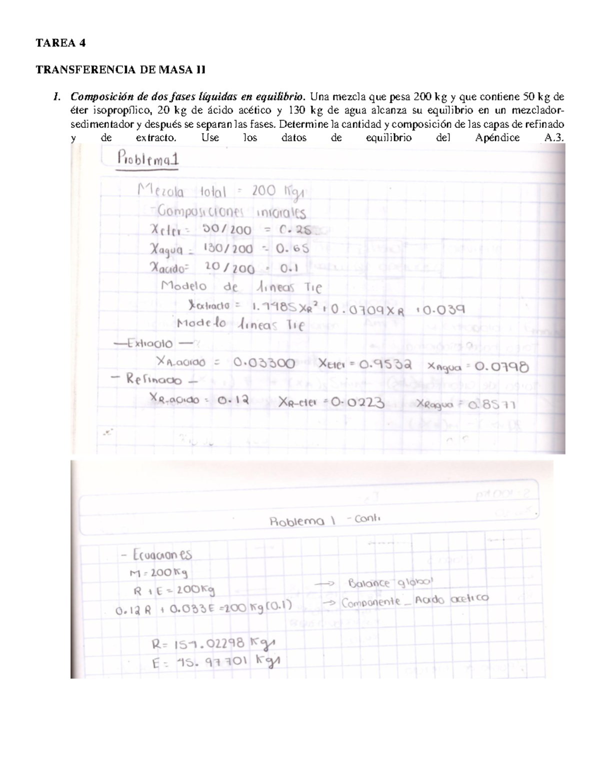 Tarea 5 - Ejercicios de Transferencia de Masa II - Studocu