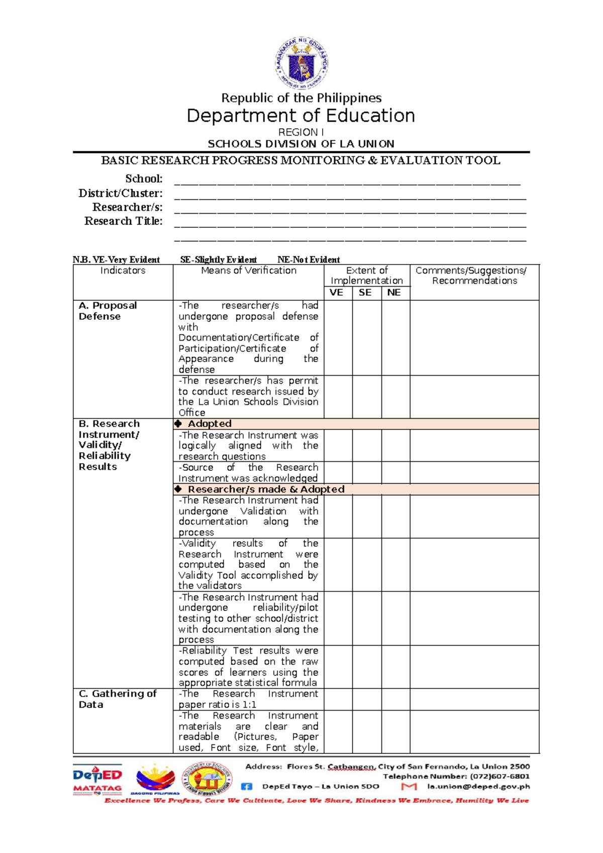 SY24-25 Basic Research Progress Monitoring Tool for Evaluation - Studocu