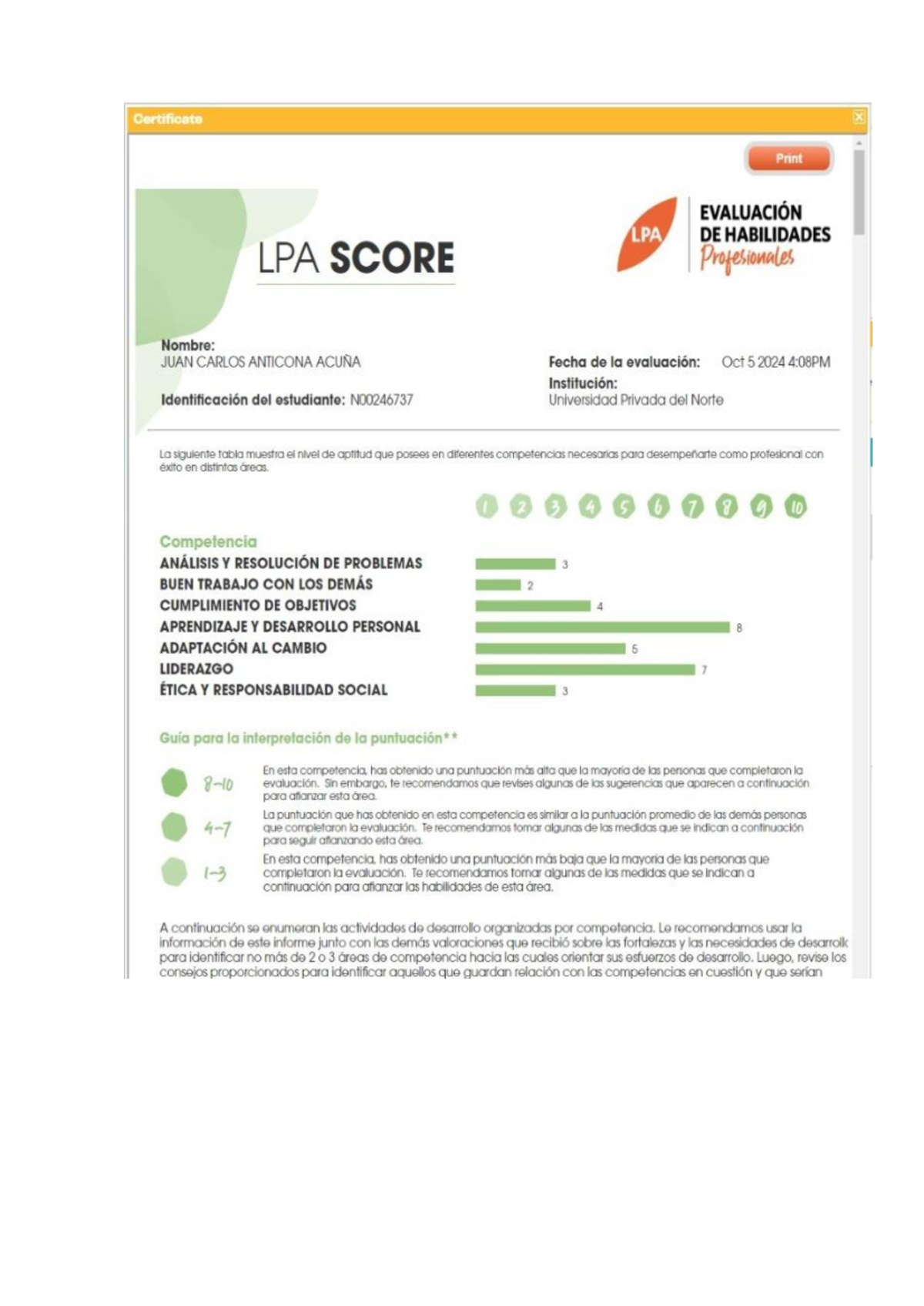 EP2 PPP Anticonacunajuancarlos - Certificate Print EVALUACIÓN LPA DE ...