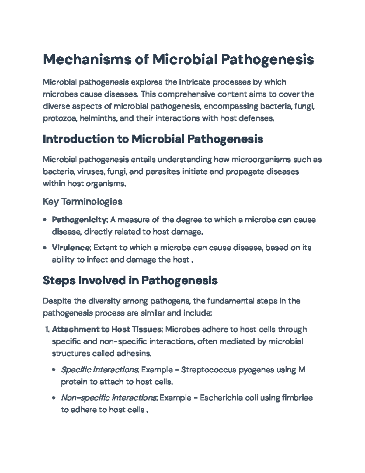 Mechanisms of Microbial Pathogenesis: Understanding Infection Dynamics ...