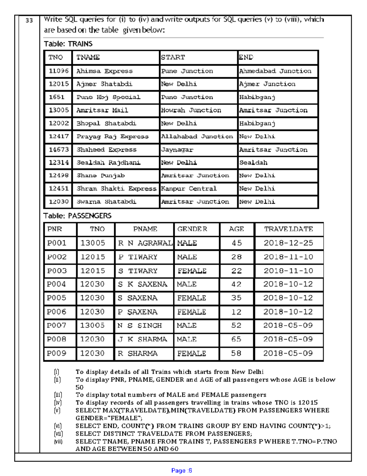 SQL Queries Solutions for Worksheet SQL-6-10 - Studocu