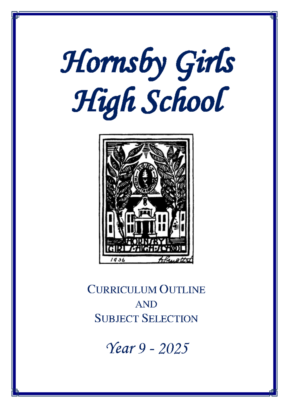 Year 8 to 9 Subject Selection Booklet - Hornsby Girls HS 2025 - Studocu