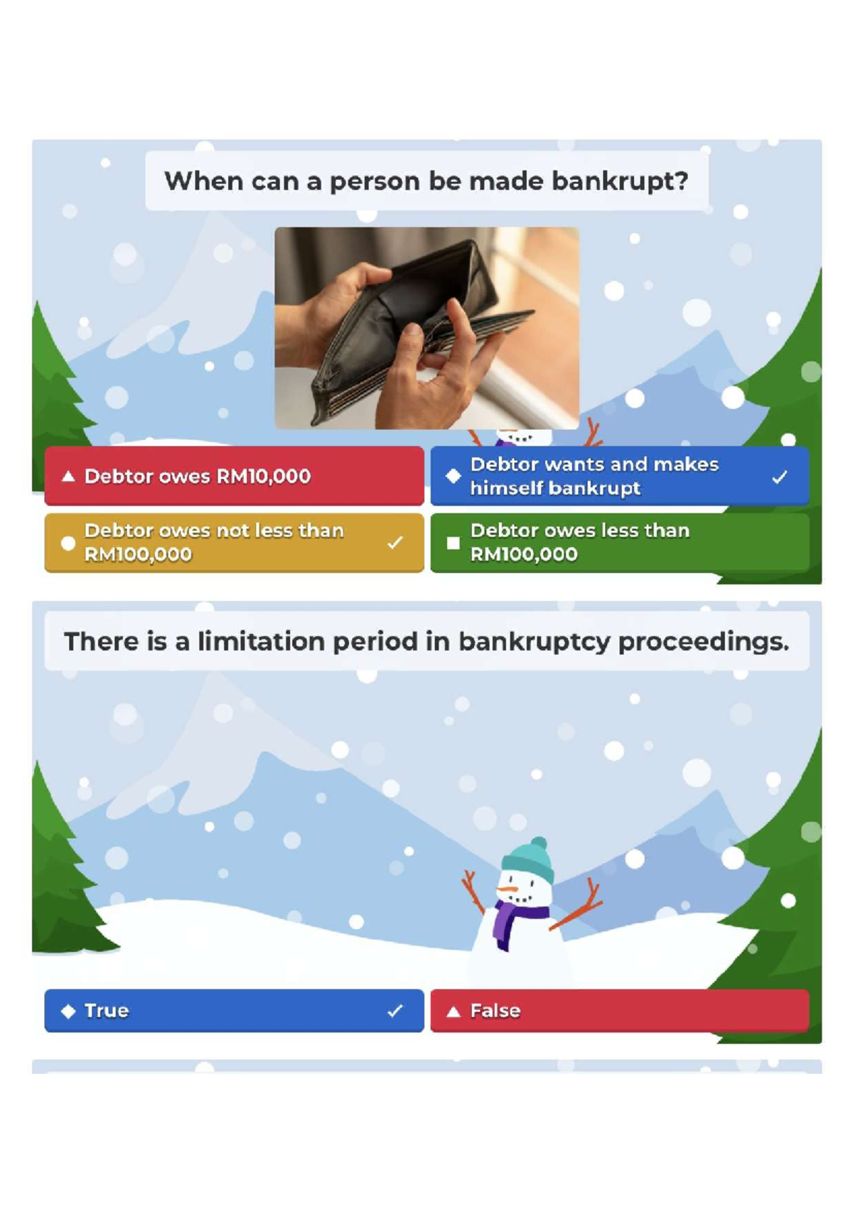 Bankruptcy Quiz (Kahoot) - Key Concepts & True/False Questions - Studocu